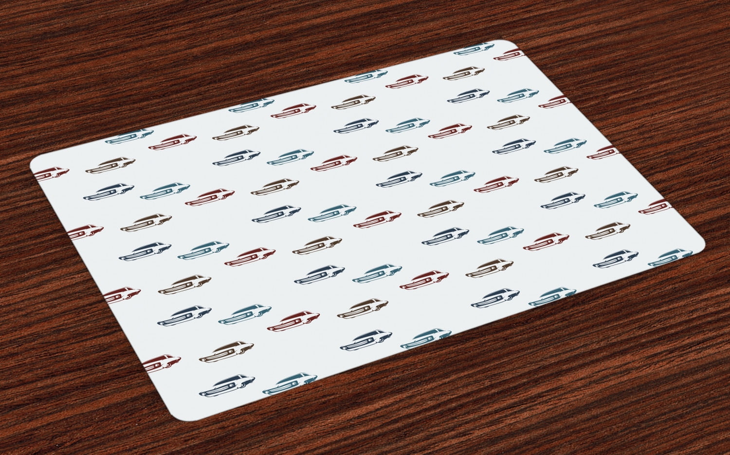 Ambesonne Cars Place Mats Set of 4, Retro American Vehicles, Standard ...