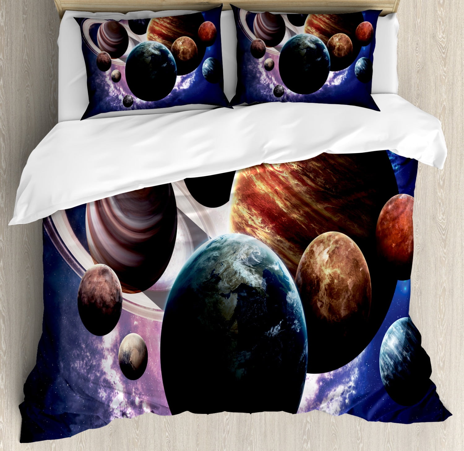 Space Duvet Cover Set King Size, Solar System Planets All Together in ...
