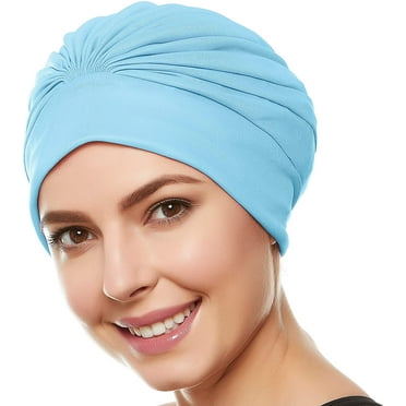 Beemo Womens Swim Cap Bathing Turban-Polyester Twisted Pleated Turban ...