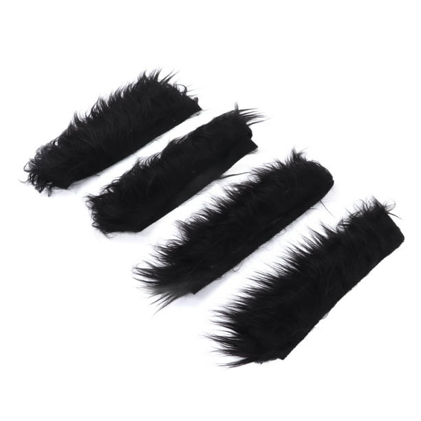 Black Fur Fabric, Artificial Faux Fur Fabric Soft Comfortable 4pcs For ...