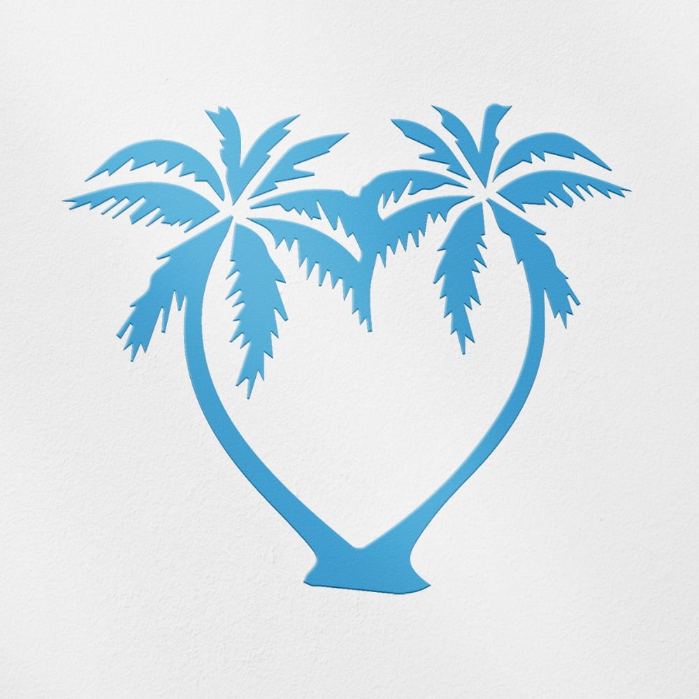 Transparent Decal Stickers Of Palm Tree (Azure Blue) Premium Waterproof ...
