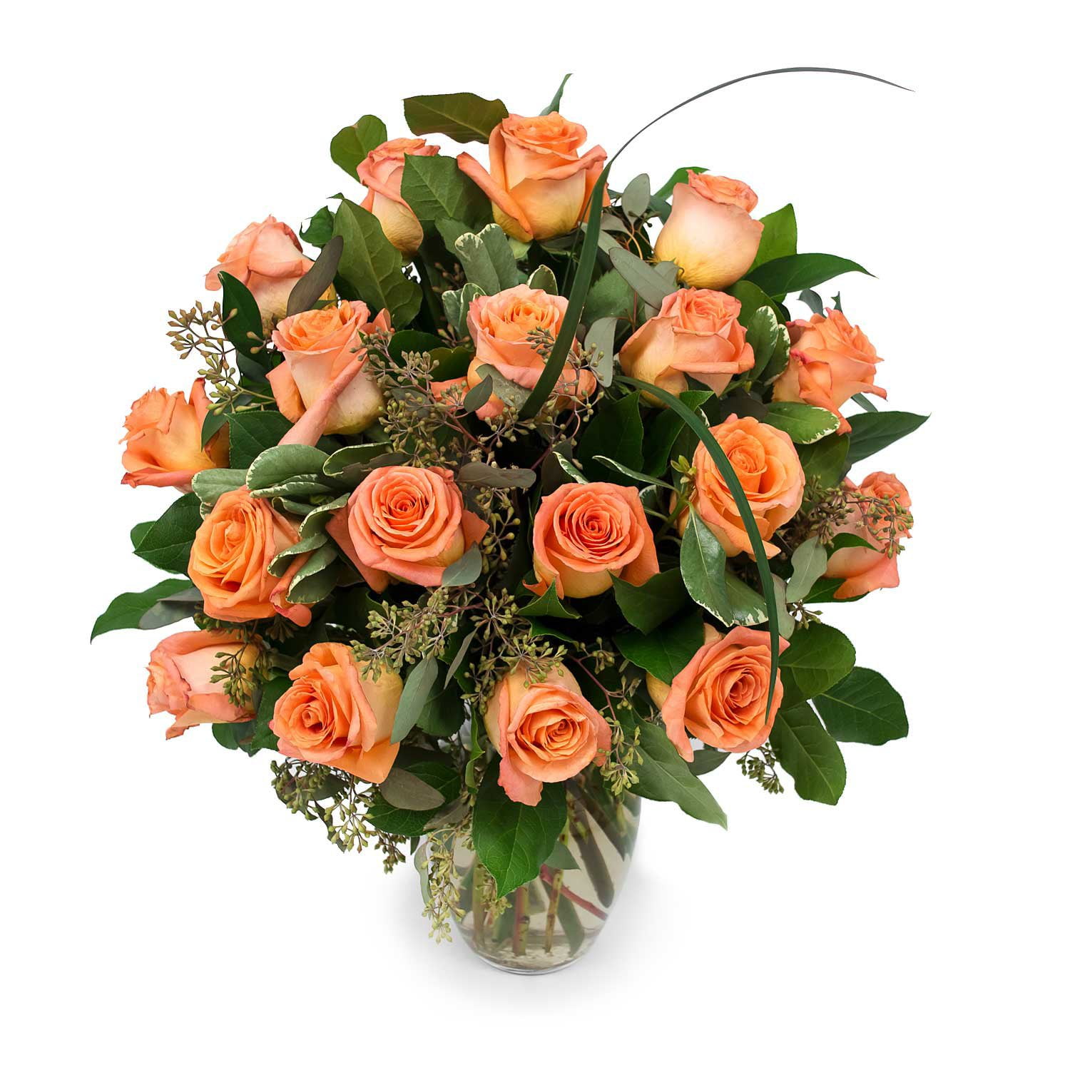Member's Mark Roses and Greenery Vase Arrangement, Choose color and ...