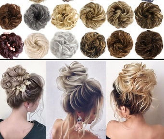 Janrevotw Messy Bun Hair Piece Wavy Curly Hair Bun Hair Extensions ...