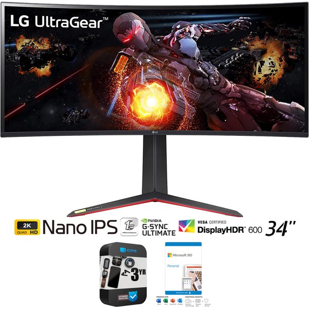 LG 34GP950G-B 34" UltraGear QHD (3440 x 1440) Nano IPS Curved Gaming ...