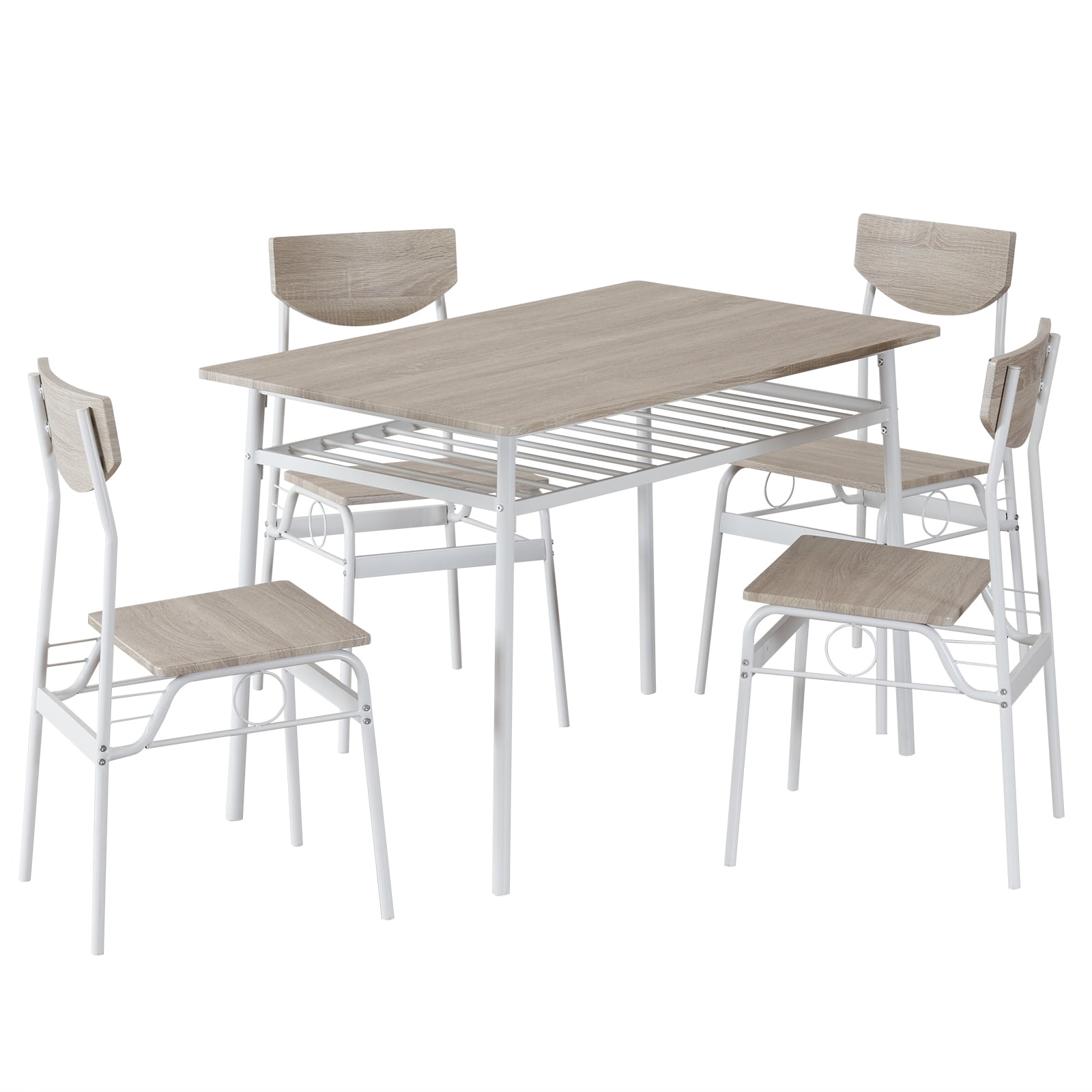Ktaxon 5 Pieces Dining Table and Chair Set, Breakfast Diner Table Set ...
