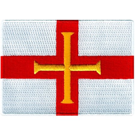 Guernsey Flag Embroidered Patch British Bailiwick Cross Iron-On UK ...