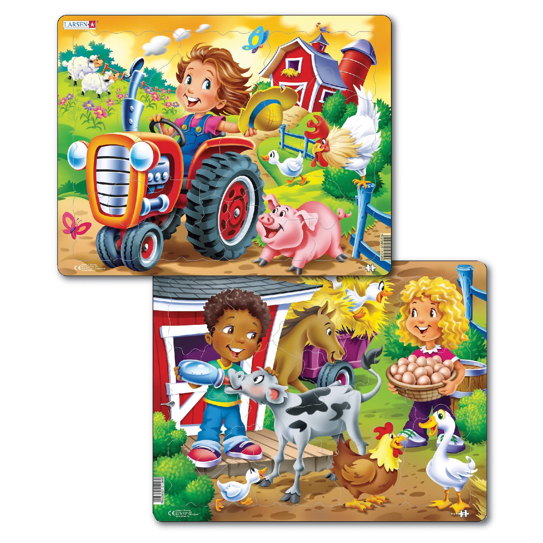 Larsen Puzzles Farm Kids Children s Jigsaw Puzzle Set Pack Of 2 Frame larsen-puzzles-farm-kids-children-s-jigsaw-puzzle-set-pack-of-2-frame