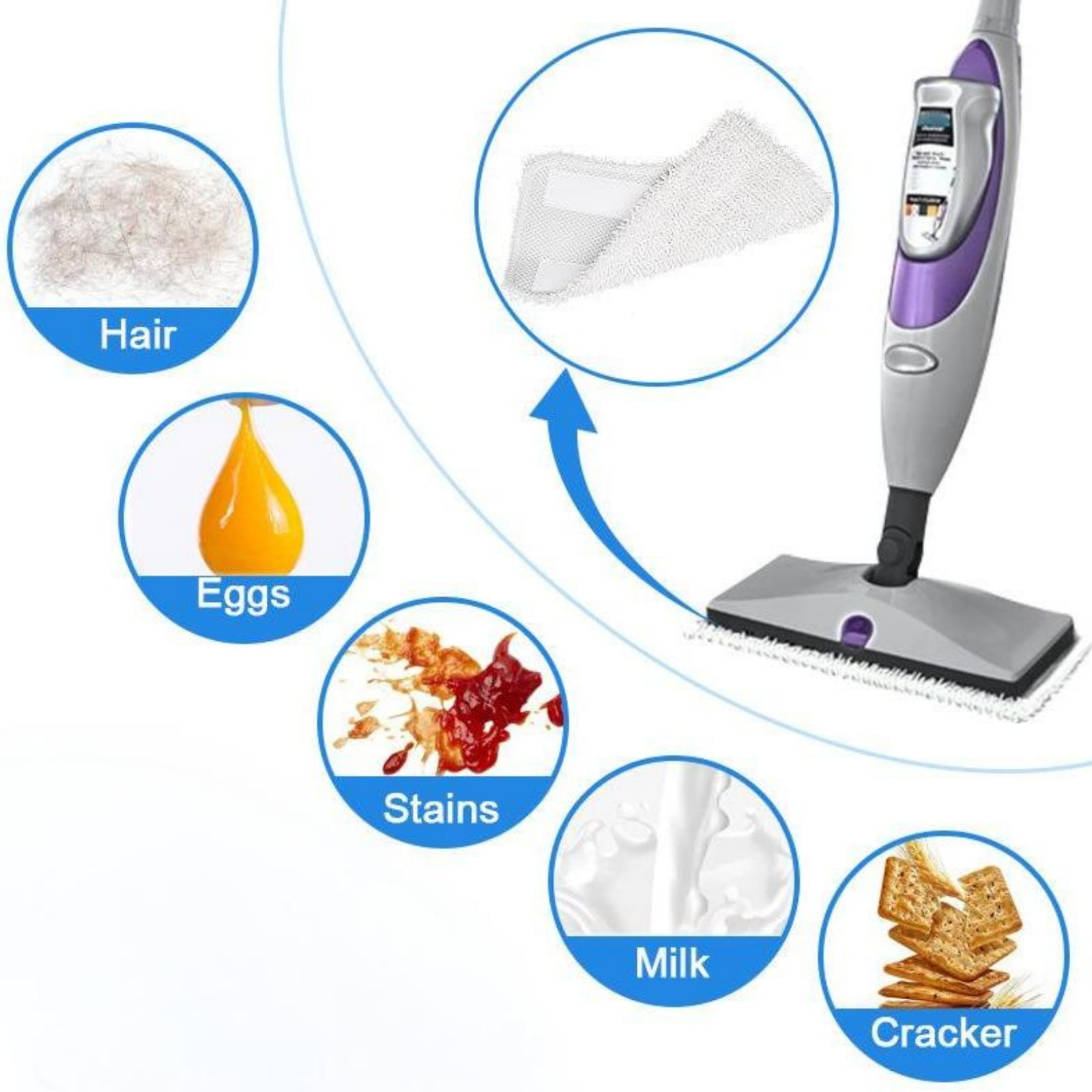 DHGDJ54G Microfiber Mop Pads Replacement For Steam Mops High Absorbency ...