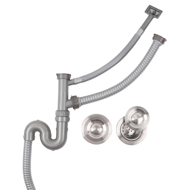 Double Tank Water Drainer,Stainless Steel S Bending Sink Strainer Basin ...