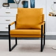 BSHTI PU Leather Accent Arm Chair Mid Century Upholstered Armchair with ...