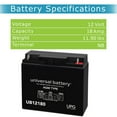 12V / 18Ah Sealed Lead Acid Battery with Nut and Bolt Terminals ...