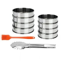 8Pcs Stainless Steel Muffin Rings, 4 Inch Double Rolled Tart Rings for ...