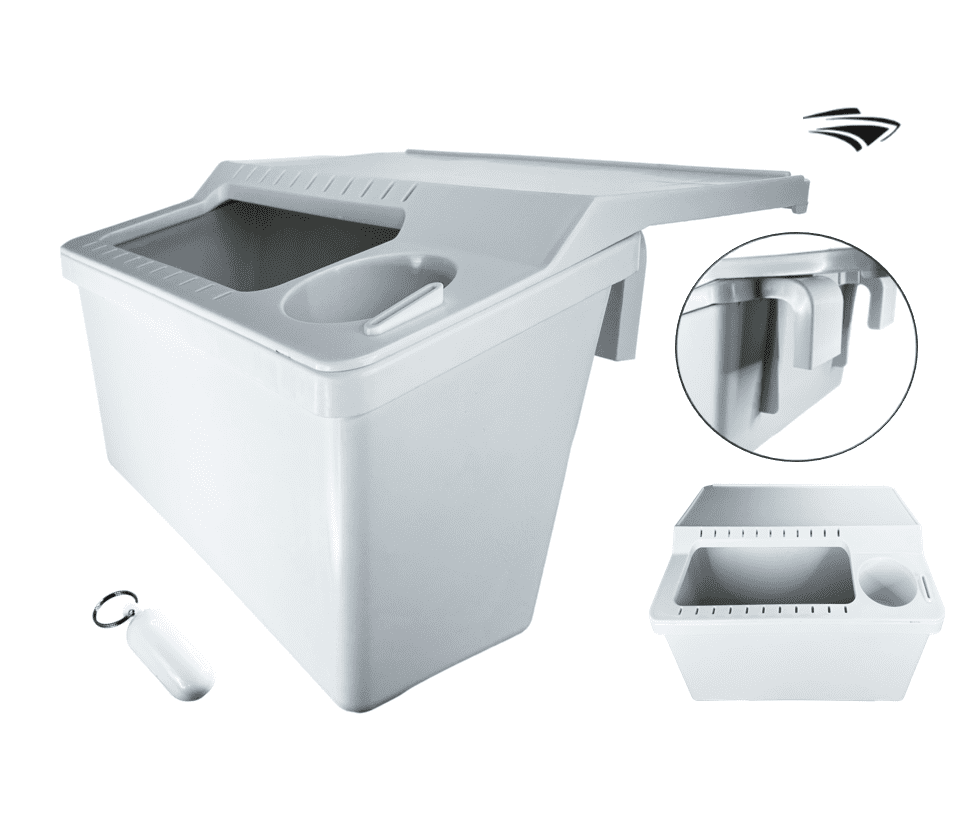 Pactrade Marine Kayak Boat White Storage Bin with 22 Fishing Baits and ...