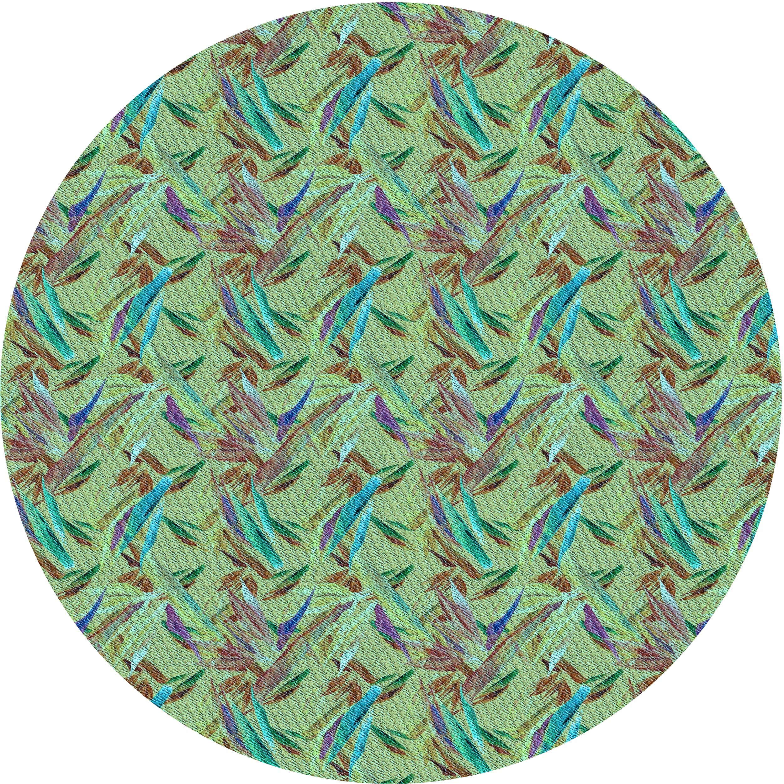 Ahgly Company Indoor Square Patterned Algae Green Area Rugs, 3' Square ...