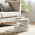 GDF Studio Genoa Modern Small Rotating Coffee Table, Glossy White ...