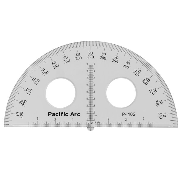 Pacific Arc's 180 degree Plastic Protractor Clear Ruler - Walmart.com