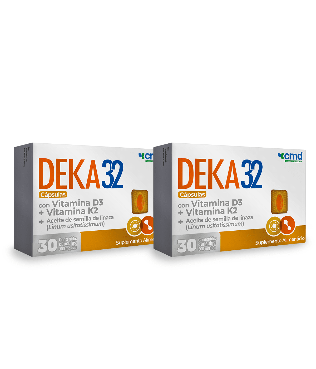 DEKA 32 Aceite de semilla de linaza, Vitamina D3 y K2 | CDM | Duo pack ...