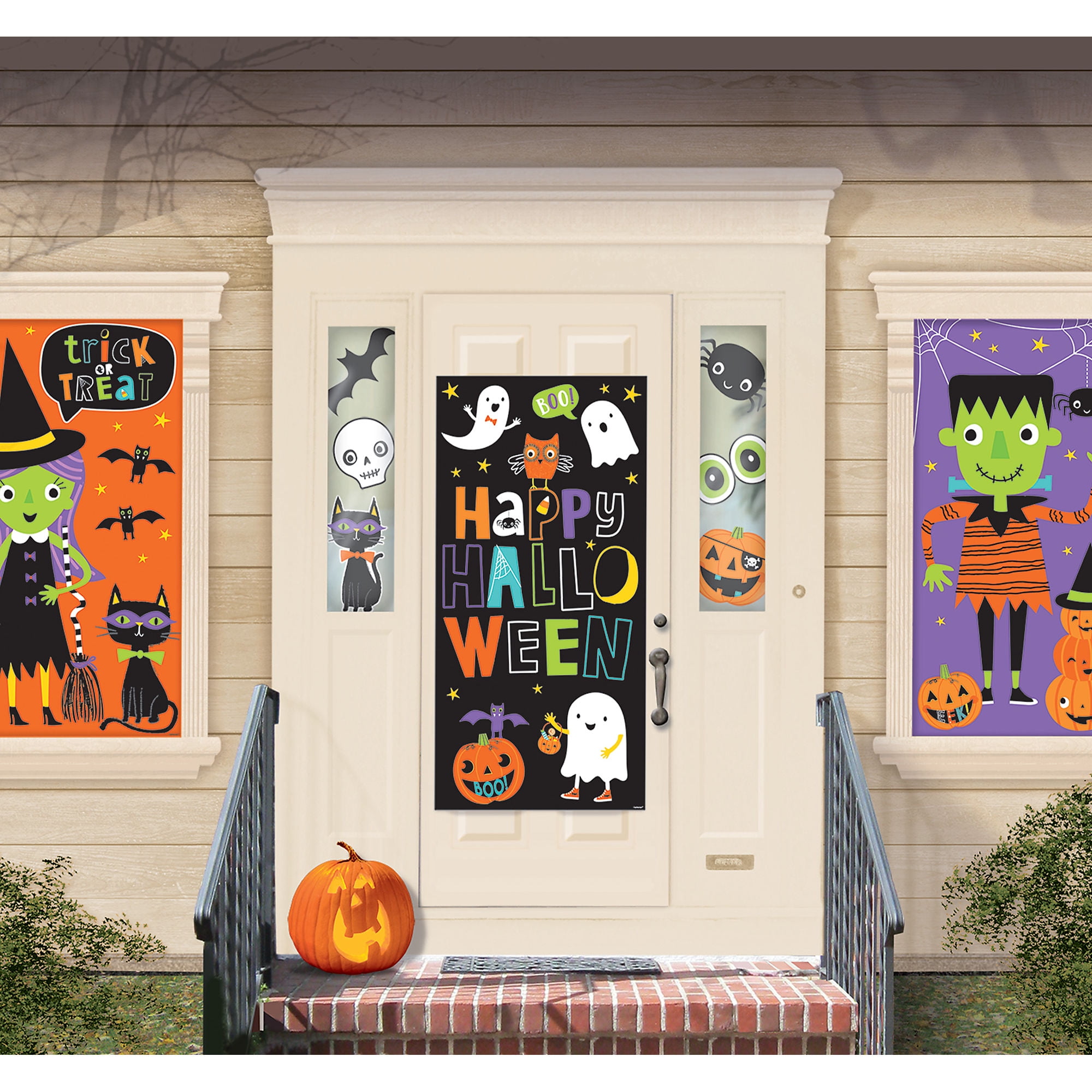 Halloween Friends Wall Decorating Kit, 33 Pieces, With 3 Posters and 30 ...