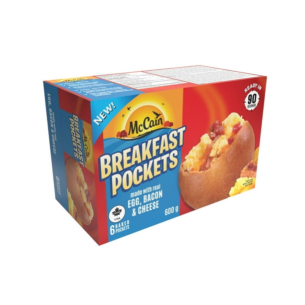 McCain Breakfast PocketsTM Egg Bacon and Cheese, 8 pack, 600g - Walmart.ca