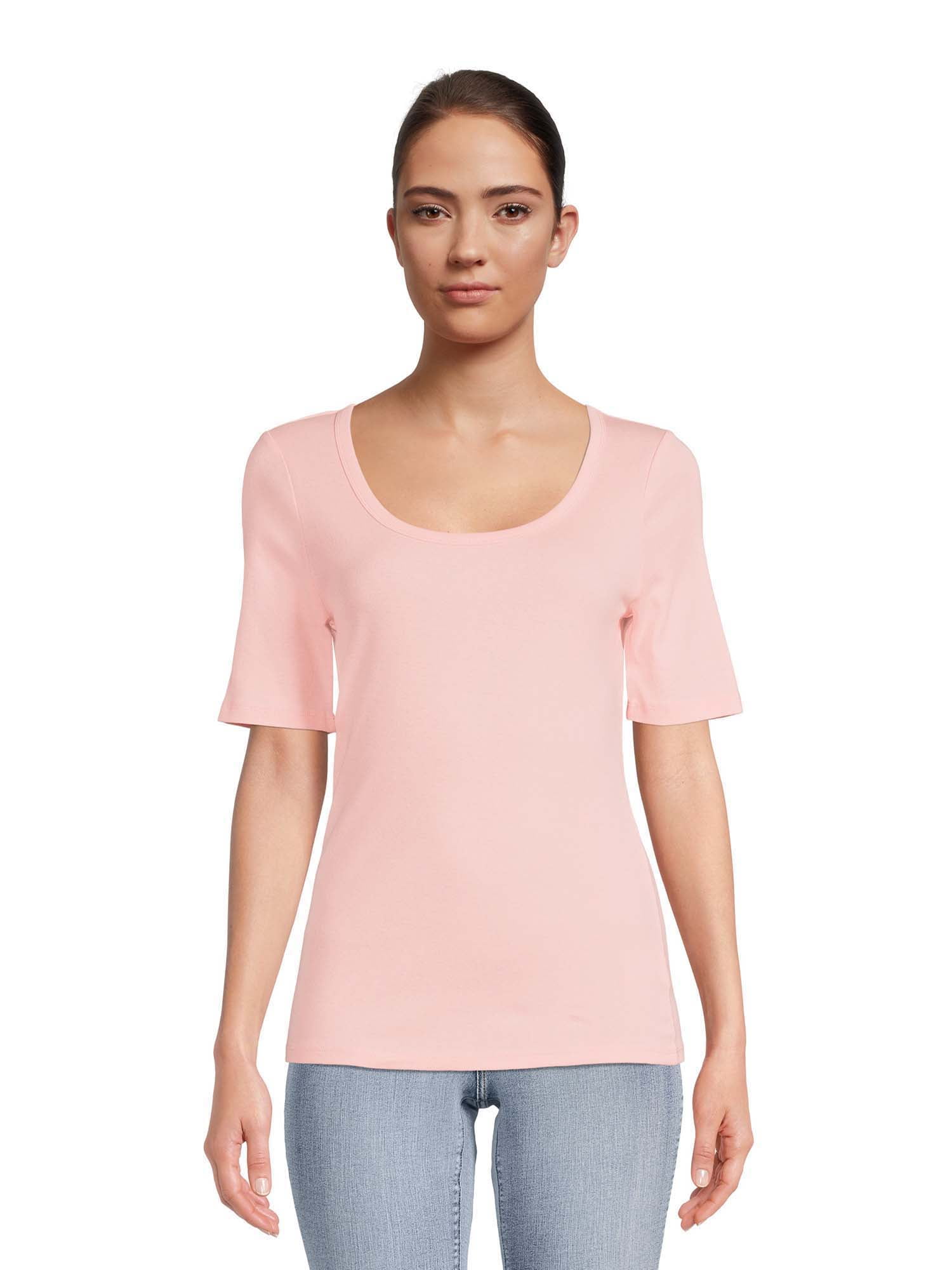 Time and Tru Women's T-Shirt with Elbow Length Sleeves - Walmart.com