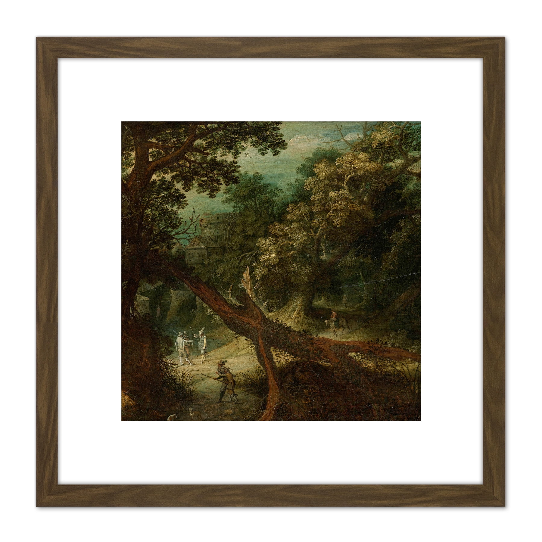 Van Stalbemt Mountainous Landscape Trees Nature 8X8 Inch Square Wooden ...