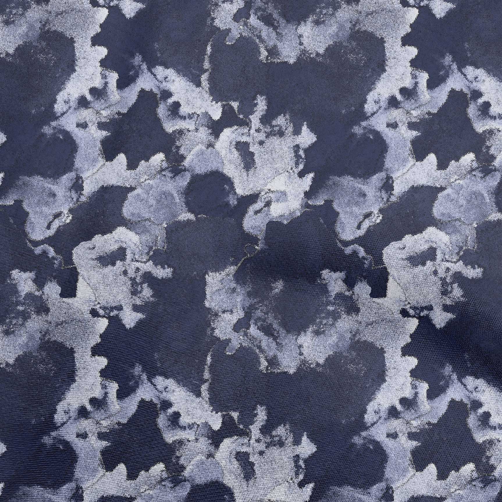 oneOone Silk Tabby Navy Blue Fabric Abstracts Diy Clothing Quilting ...