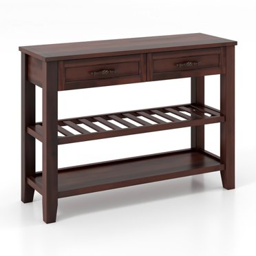 Linon Titian 42" Wide 2-Drawer Compact Console Table, Antique Tobacco ...
