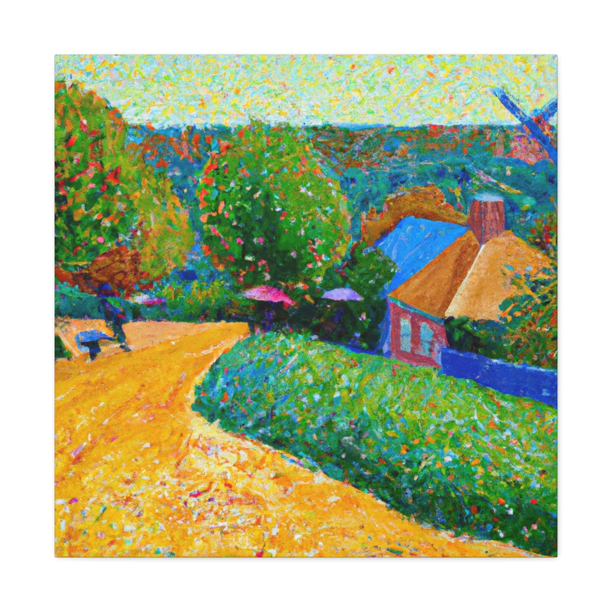 Impressionist Pointillism Scene - Canvas - Walmart.com