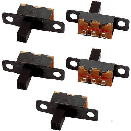 5Pcs 2 Position 3P SPDT Panel Mount Micro Slide Switch Latching Toggle ...