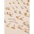 30 Pairs Silver-3 Earring Set With Hearts, Flowers, Pearls, Crystals ...