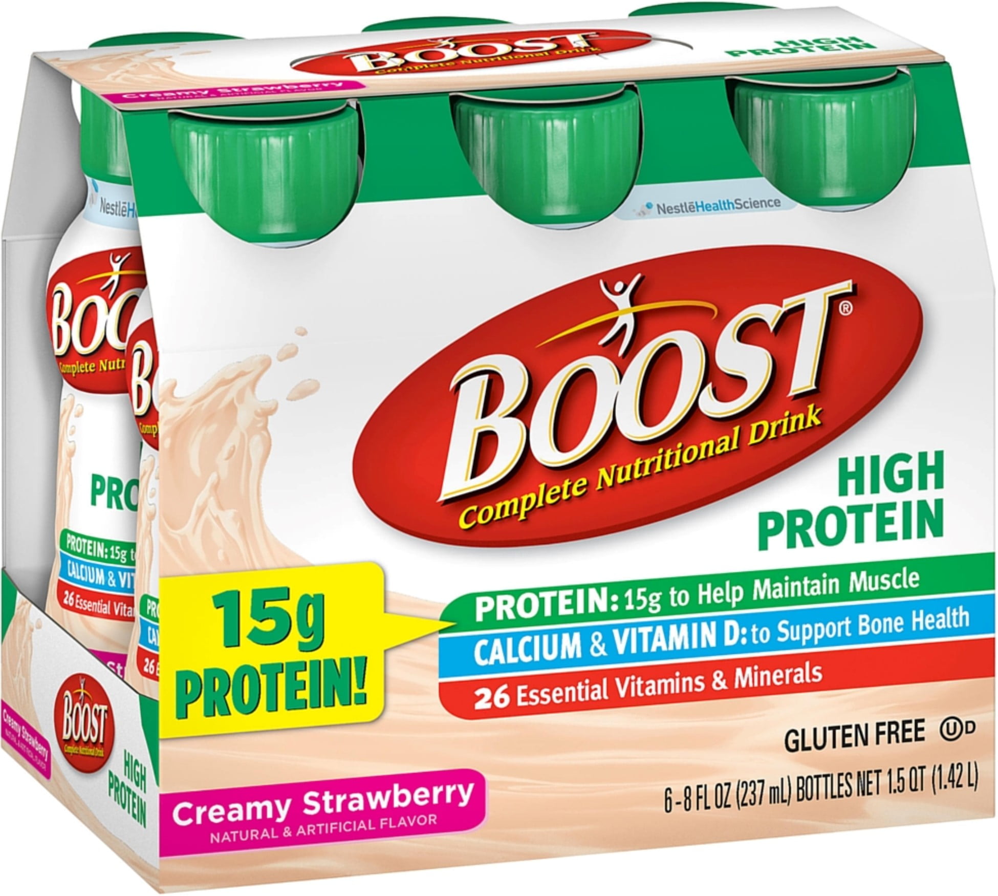 BOOST High Protein Nutritional Energy Drinks, Creamy Strawberry 8 oz, 6 ...