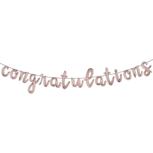 16 inch Multicolor Lowercase Congratulations Letters Banner Gold ...