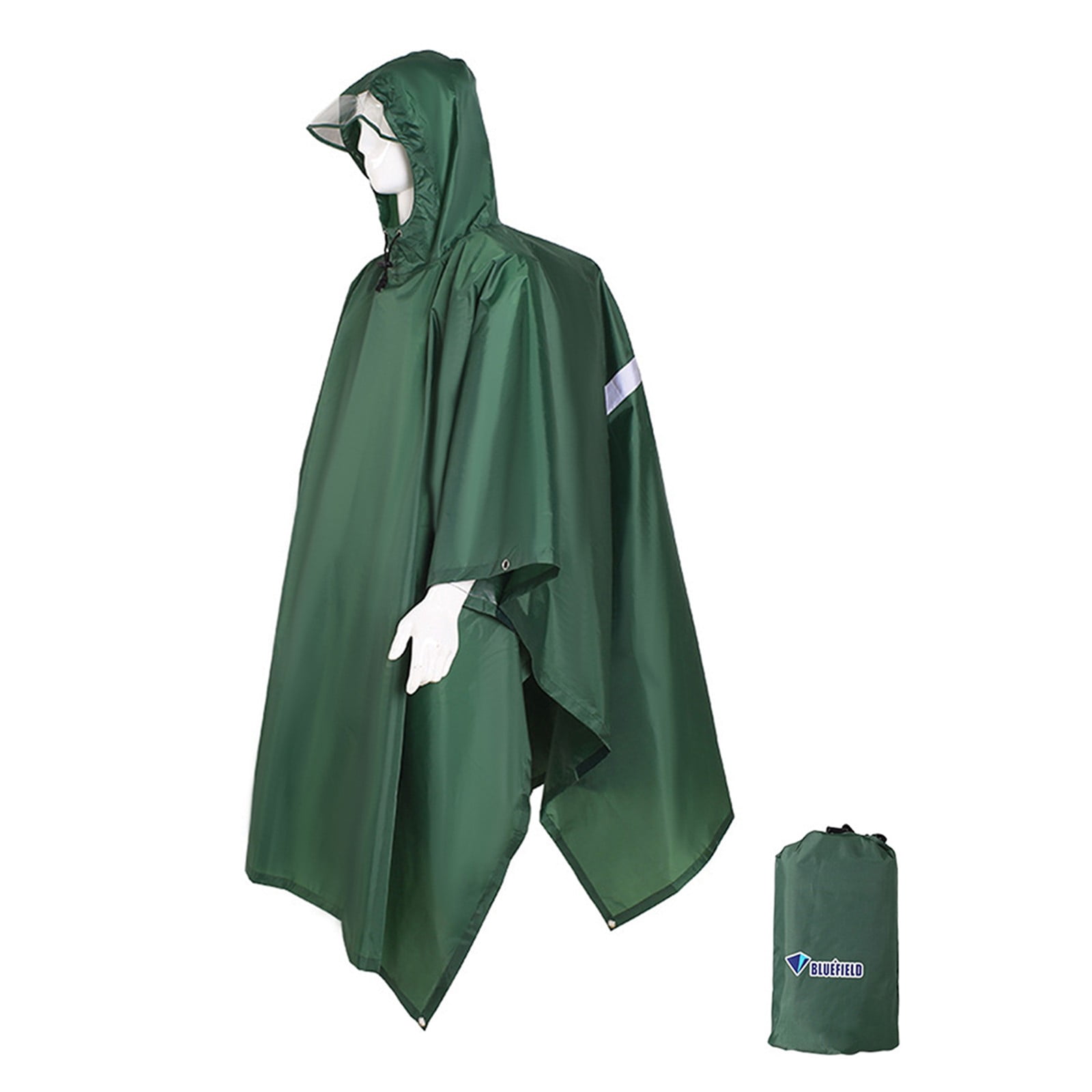 3-In-1 Multifunctional Hooded Backpack Rain Poncho Cycling Raincoat for ...
