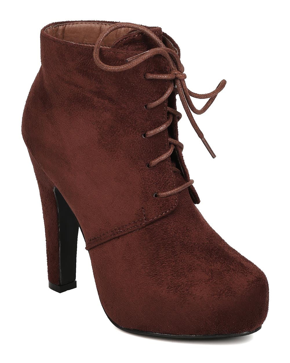 New Women DbDk Furry-7 Faux Suede Almond Toe Lace Up Platform Oxford ...