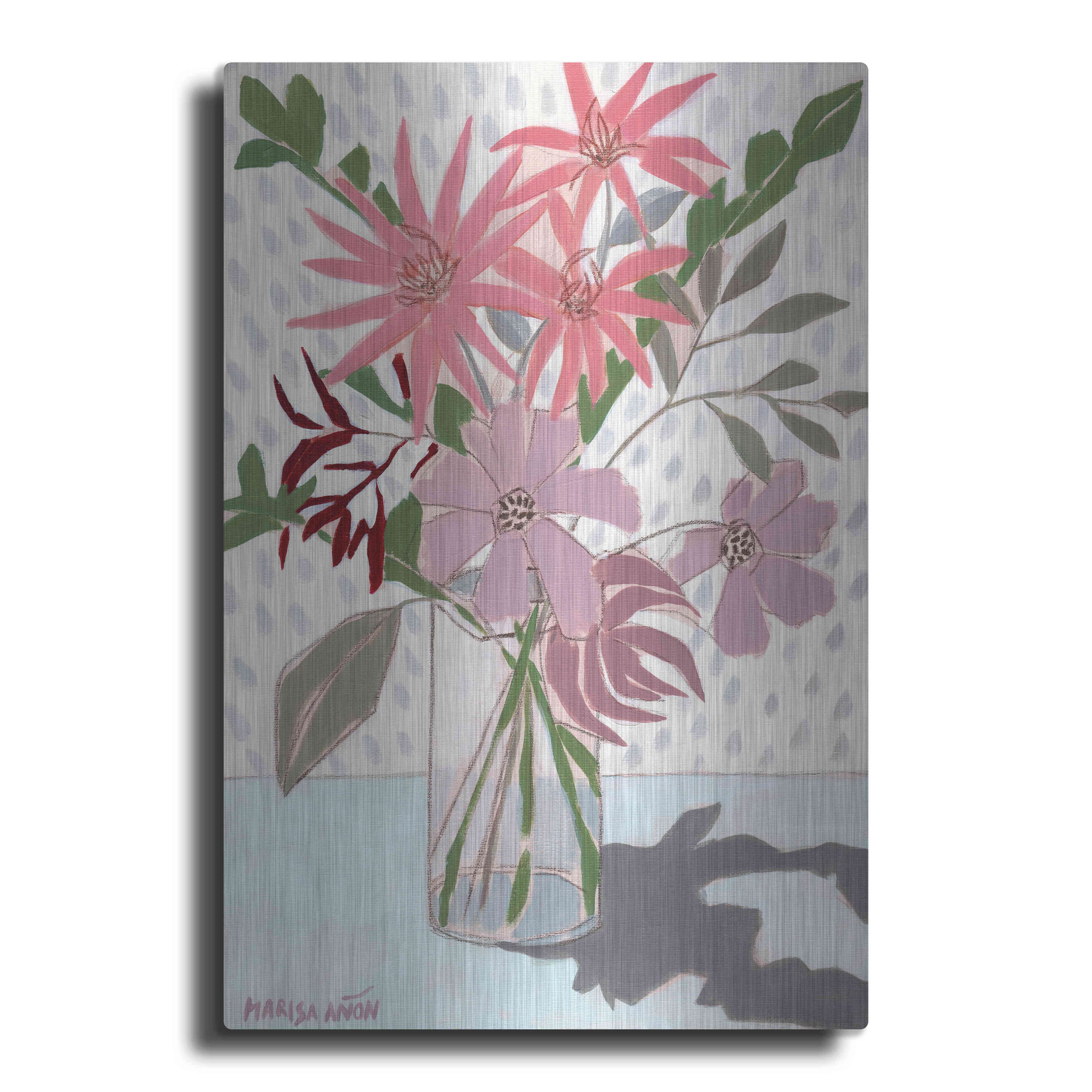 Luxe Metal Art 'Summer Flowers' by Marisa Anon, Metal Wall Art, 16"x24 ...