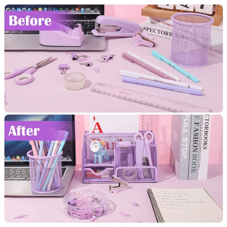 Purple Desk Accessories DARK PURPLE Glitter Office Supplies, Glitter