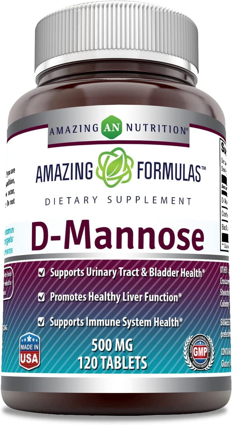 Amazing Formulas D-Mannose 500mg 120 Tablets Supplement (Non-GMO ...