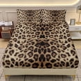 3pcs Deep Pocket Fitted Sheets Set - Wrinkle Resistant Leopard Print ...
