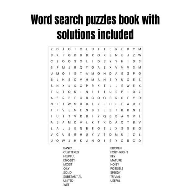 Word search puzzles book with solutions included (Paperback) - Walmart.com