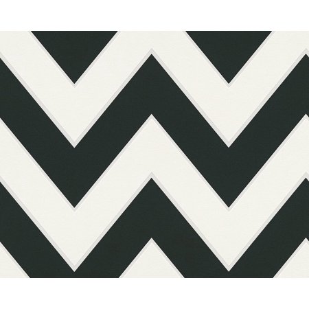 B&W 3, Black and White Look Black, White Wallpaper Roll, Modern Wall ...