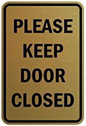 portrait round please keep door closed sign with adhesive tape, mounts ...