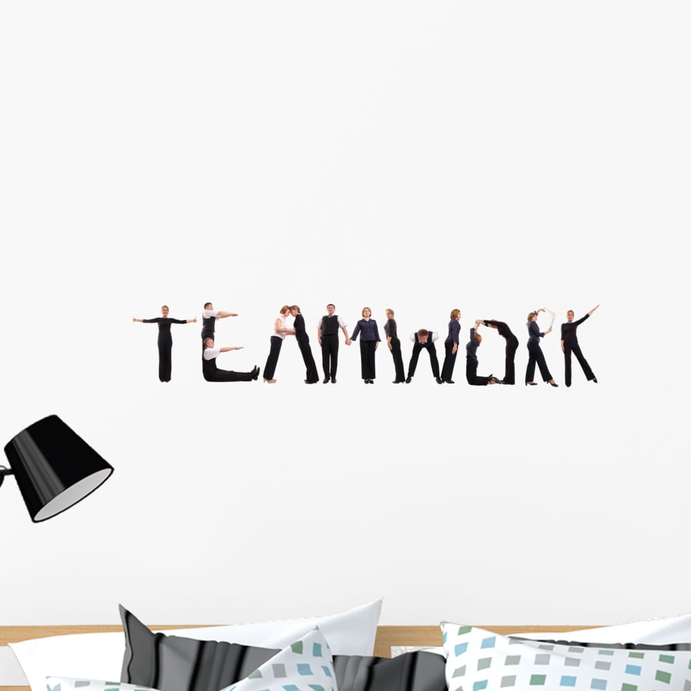 Teamwork Wall Decal by Wallmonkeys Peel and Stick Graphic (36 in W x 7 ...