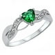 Pakuna: 0.6ct Heart-cut Emerald Ice CZ Crossover Infinity Promise Ring ...