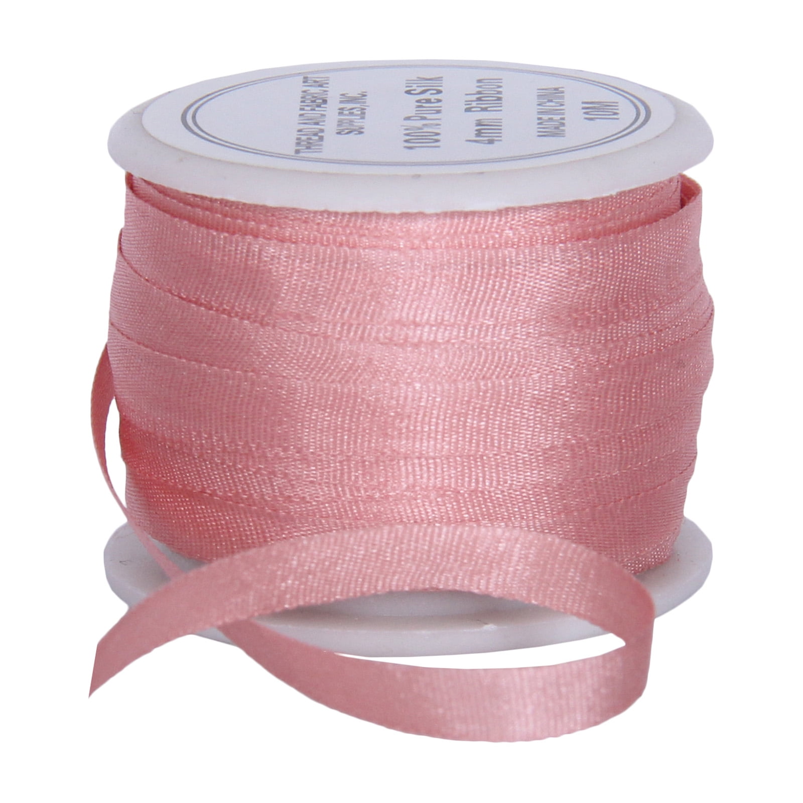 100% Pure Silk Ribbon by Threadart - 4mm Pale Pink - No. 540 - 3 Sizes ...