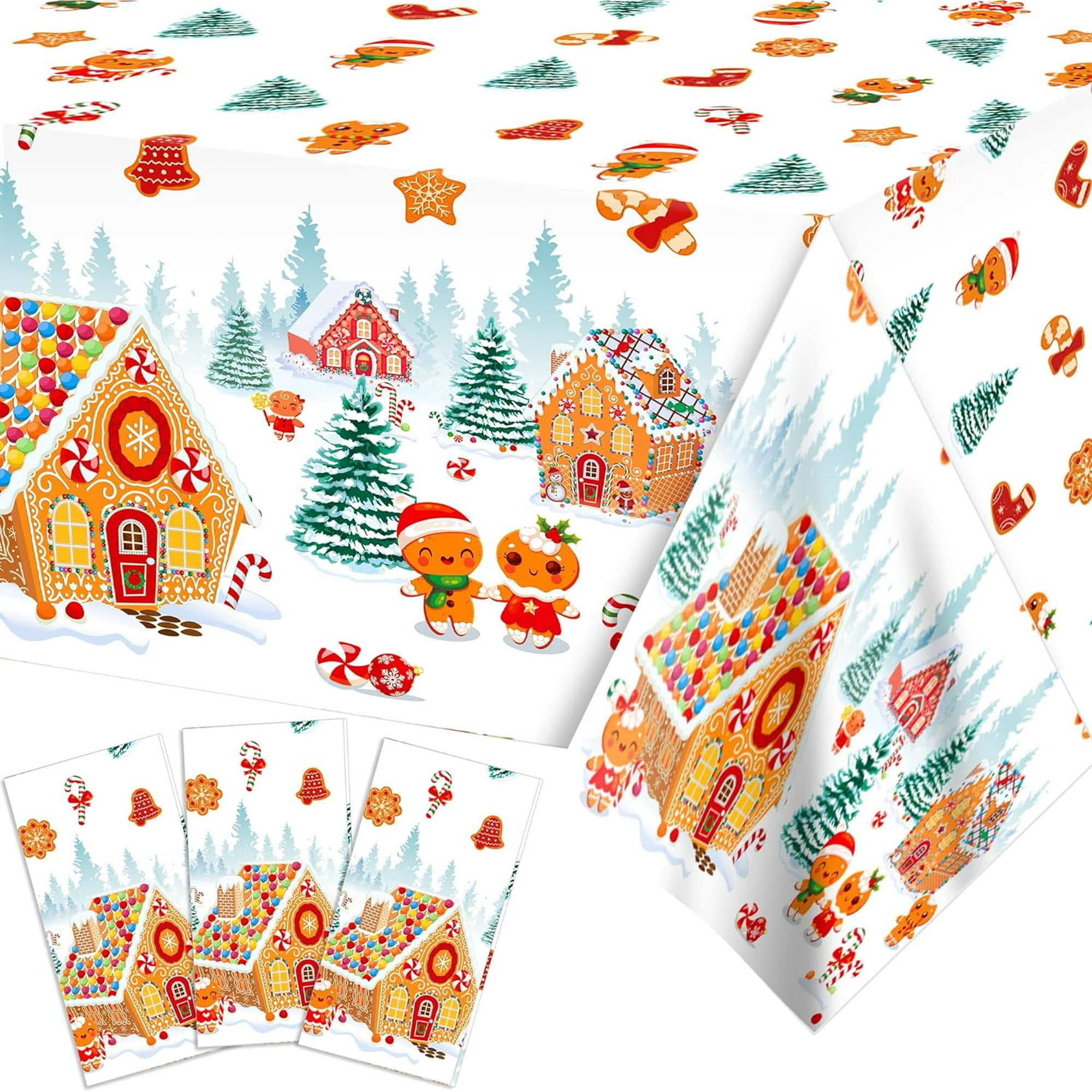 Click here for Phogary 3 Pack Christmas Tablecloths Gingerbread T... prices