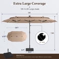 SUMMIT LIVING 13FT Patio Umbrella with Solar Lights & Base, 8 Colors 14 ...