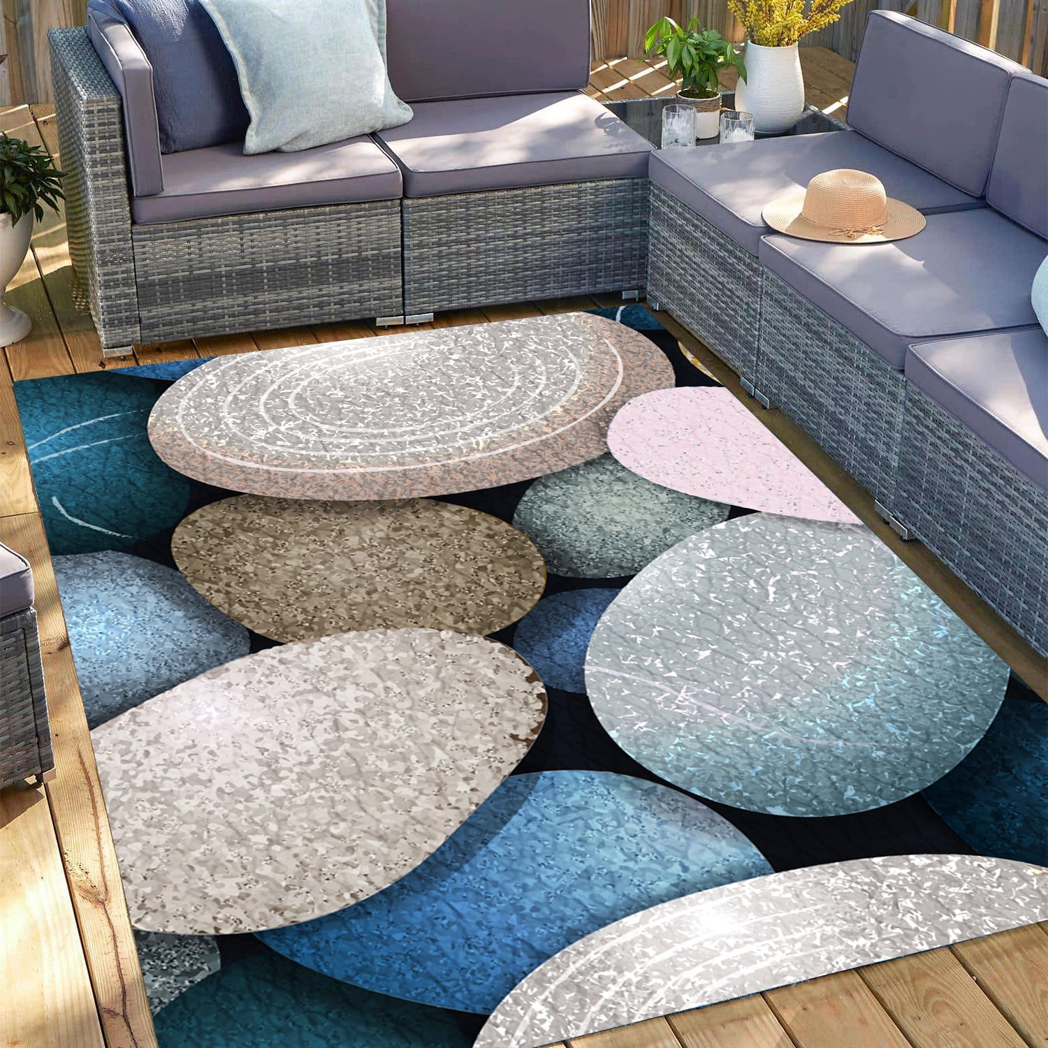 JML Outdoor Rug Lightweight Plastic Waterproof Outside Mats for Patio ...