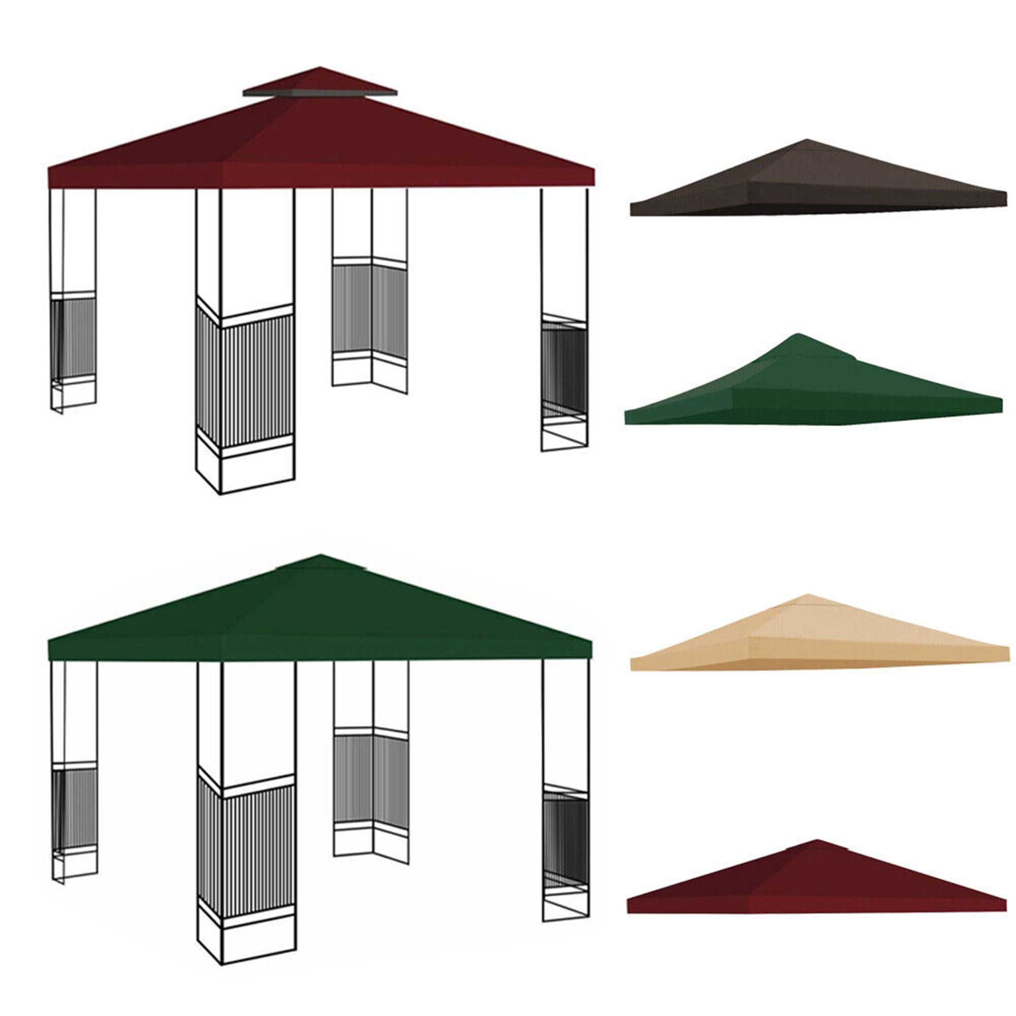 LELINTA Replacement Canopy Top - Roof Double Tiered Outdoor BBQ Roof ...