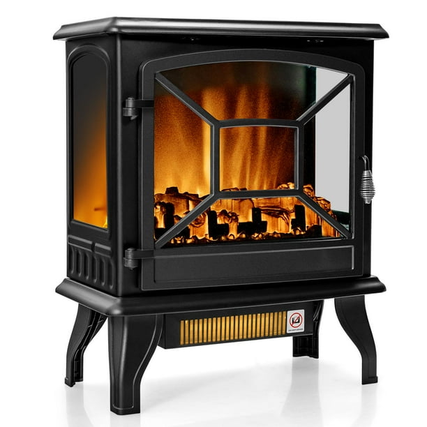 Giantex Electric Fireplace Stove, Freestanding Compact Space Heater w/3 ...