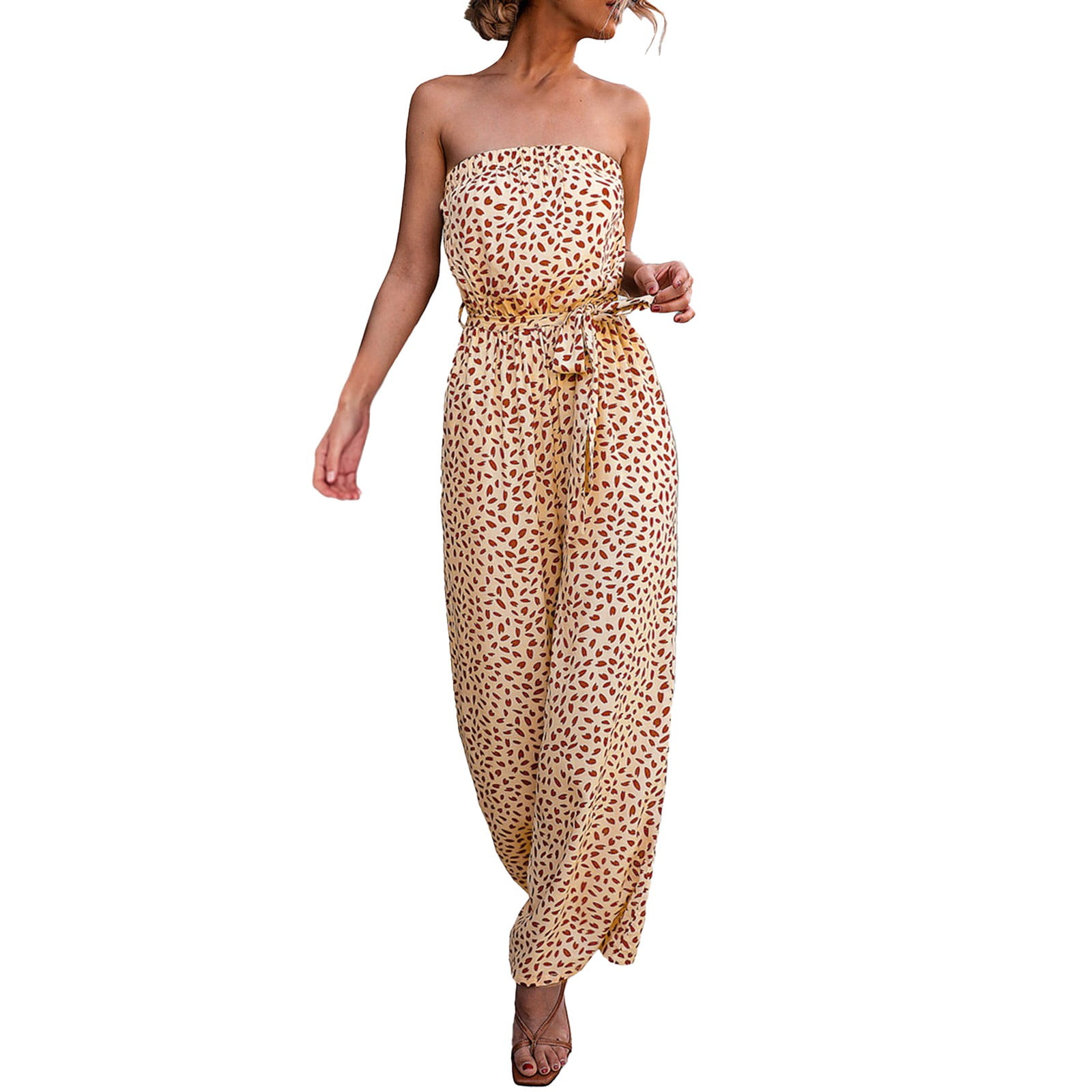 Aseidfnsa Terry Cloth Rompers For Women Strapless Women Jumpsuit Romper